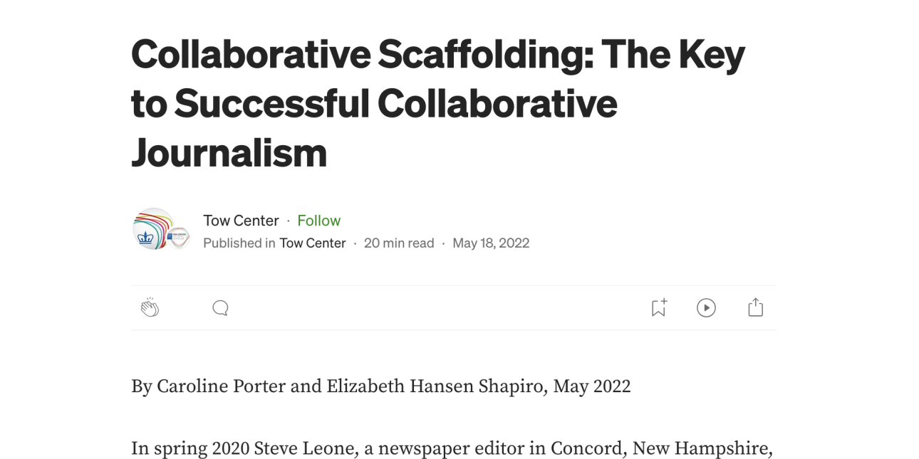 Collaborative Scaffolding: The Key to Successful Collaborative Journalism | Solutions Journalism ...